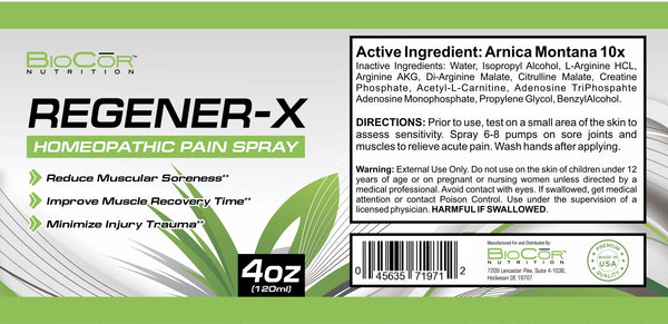 REGENER-X Homeopathic Acute Pain Reliever Spray – BioCor Nutrition